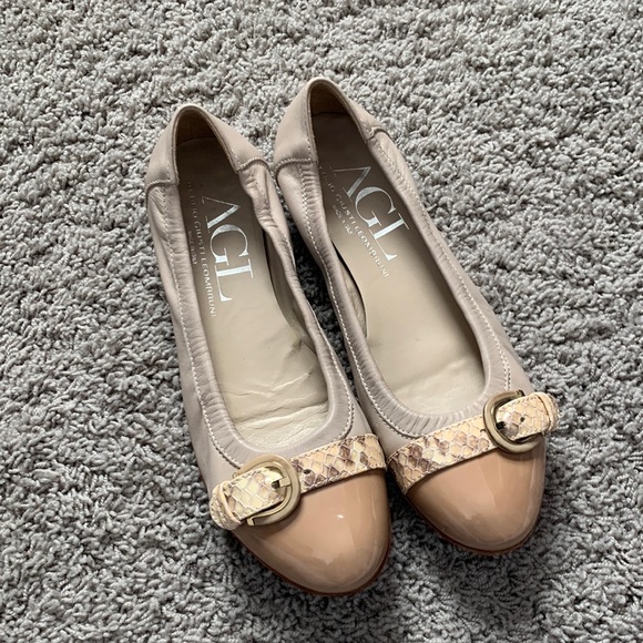 Attilio Giusti Leombruni | Shoes | Agl Monika Leather Cap Toe Ballet ...